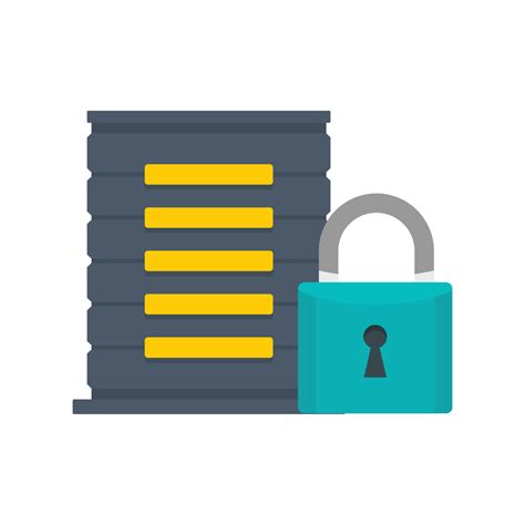 Protected Server Icon Flat Style 14473513 Vector Art At Vecteezy