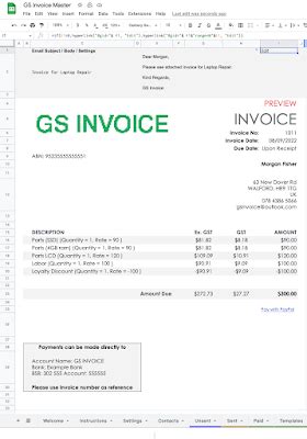 GS Invoice Google Workspace Marketplace