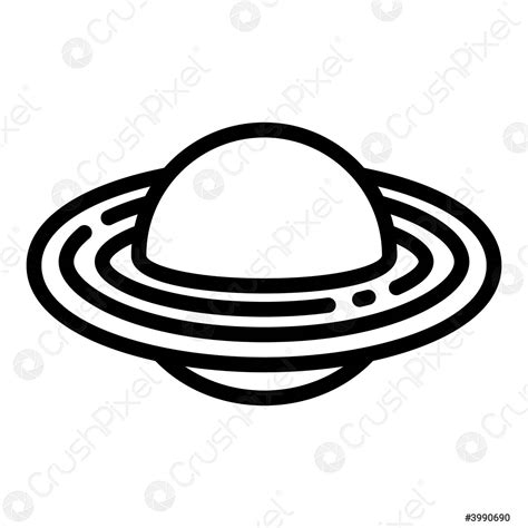 Saturn Planet Icon Outline Style Stock Vector 3990690 Crushpixel