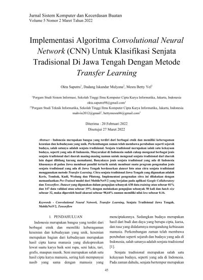 View Of Implementasi Algoritma Convolutional Neural Network Cnn Untuk
