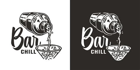 바텐더 칵테일 셰이커와 바텐딩을 위한 마티니 바 크롬 도금 금속 보스턴 셰이커 바텐더 로고에 대한 스톡 벡터 아트 및 기타