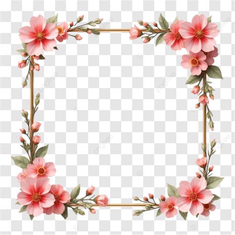 Rectangular Floral Frame Elegant And Decorative Rectangular Floral