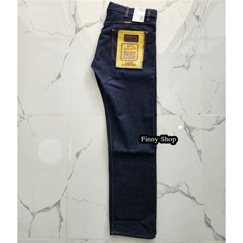 กางเกงยีนส์ แรงเลอร์ ผ้าดิบแท้100 สีมิดไนท์ยีนส์ ทรงขากระบอก กางเกงยีนส์ขากระบอกชาย Shopee