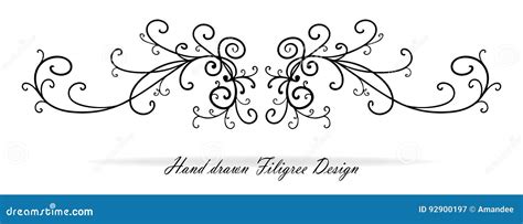 Beautiful Fancy Scroll Design Paragraph Or Text Underline Wedding Design Element Stock