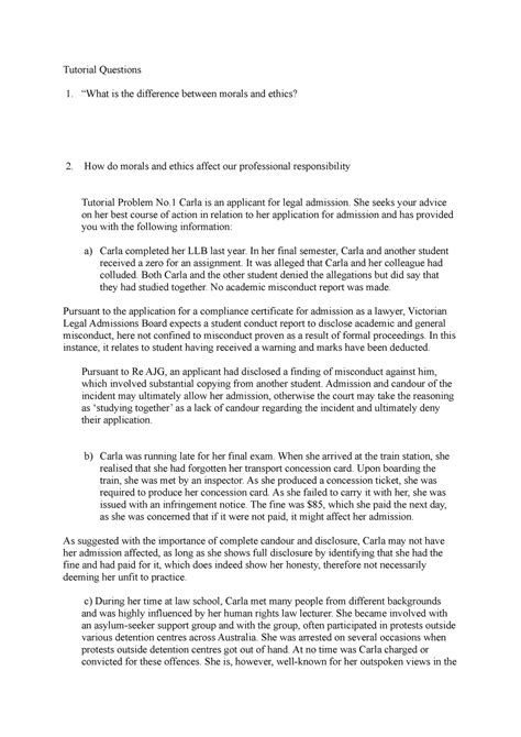 week 1 tute questions notes for tutorial 1 tutorial questions “what