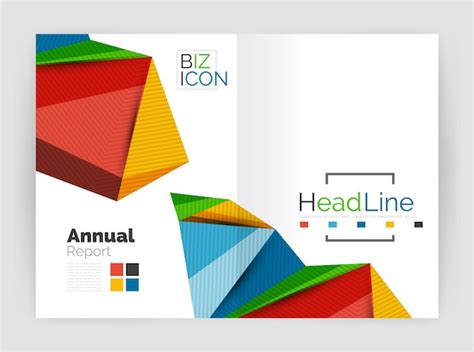 비즈니스 브로슈어 서식 파일을 위한 낮은 폴리 모양 디자인 프리미엄 벡터