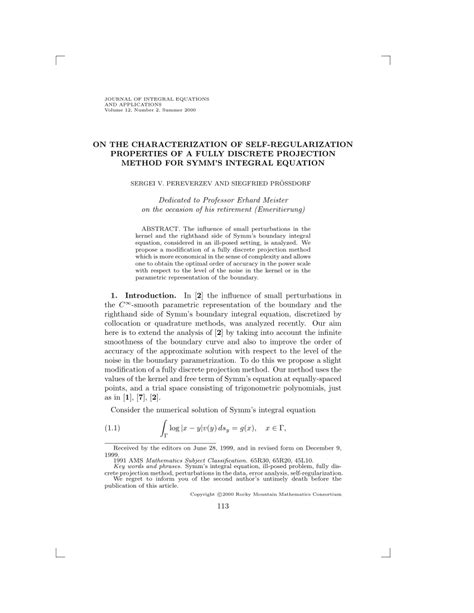 Pdf On The Characterization Of Self Regularization Properties Of A