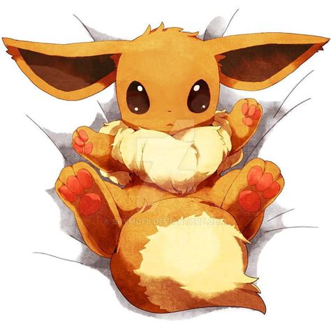 Cute Eevee Waiting For Belly Rubs By Skymofii On Deviantart