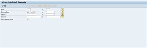 ME V SAP Tcode Goods Receipt Forecast