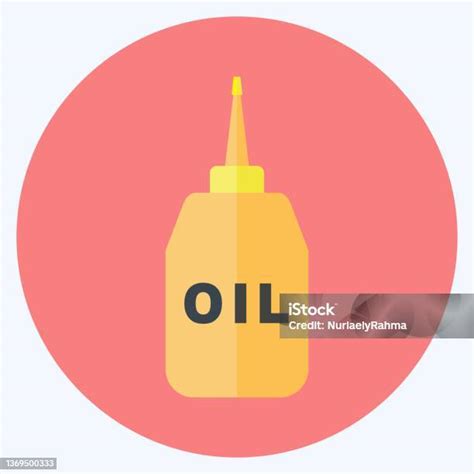 부드러운 파란색 배경에 고립 된 트렌디 한 플랫 스타일의 바느질 오일 아이콘 가정 생활에 대한 스톡 벡터 아트 및 기타 이미지 가정 생활 가죽 기계류 Istock