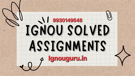 Solved Assignment Ignou Guru