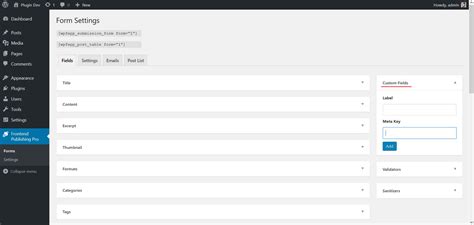 How To Create Custom Fields Frontend Publishing Pro
