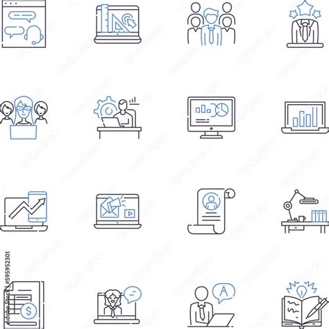 Strategy And Planning Line Icons Collection Analysis Alignment Approach Blueprint Clarity