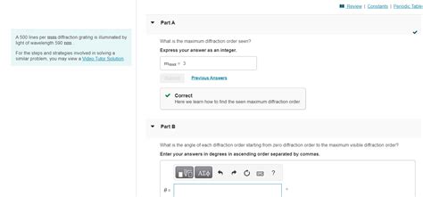 Solved A Lines Per Mm Diffraction Grating Is Illuminated Chegg