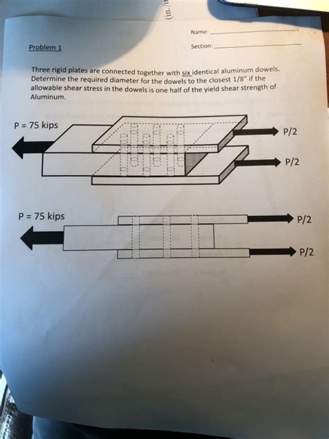 Solved Name Problem 1 Section Three Rigid Plates Are