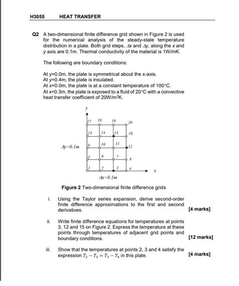 Q2 A Two Dimensional Finite Difference Grid Shown In