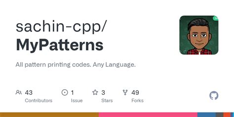 Github Sachin Cpp Mypatterns All Pattern Printing Codes Any Language