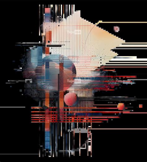 量子计算抽象绘画黑色背景线条形状 黑色背景上的彩色抽象绘画免抠素材模板下载 图巨人