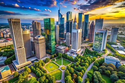 Urban Banking Hub A Thriving Financial District With Sustainable Design And Modern