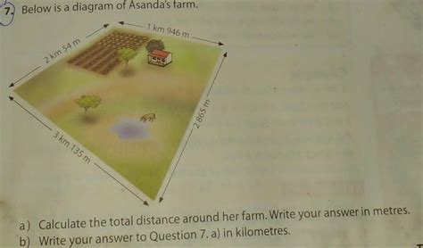 solved 7 below is a diagram of asanda s farm a calculate the total
