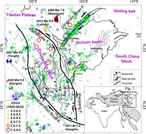 Seismicity Map Of The Sichuan Basin And Its Adjacent Eastern And