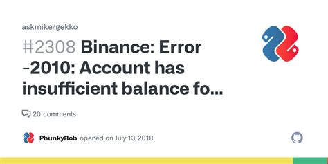 binance error 2010 account has insufficient balance for requested