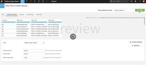 Plugin Tableau Hyper Export Dataiku