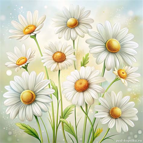 Цветы Ромашки Картинка для детей ЗАГАДКА Распустилось на стебле Солнышко в серебре Ромашка