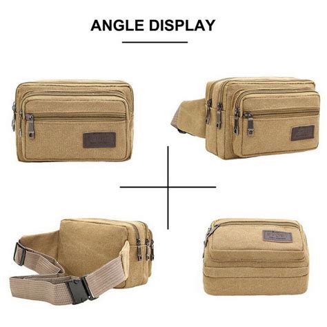 Badu Bg Модна мъжка чанта за кръста Ежедневна чанта с портмоне Голяма чанта за колан за телефон