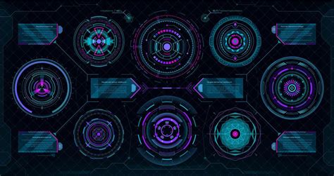 circular futuristic hud elements sci fi interface 52179551 vector art