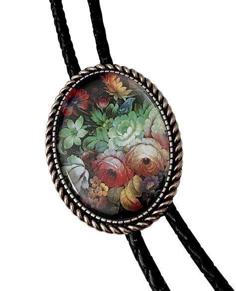 Flower Bolo Tie Personalized Cord Color Length And Tips Fl4 Etsy
