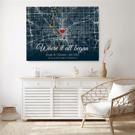 Custom Street Map Coordinates Map Personalized Map Where It All