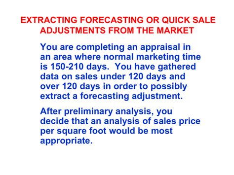 Extracting Forecasting Or Quick Sale