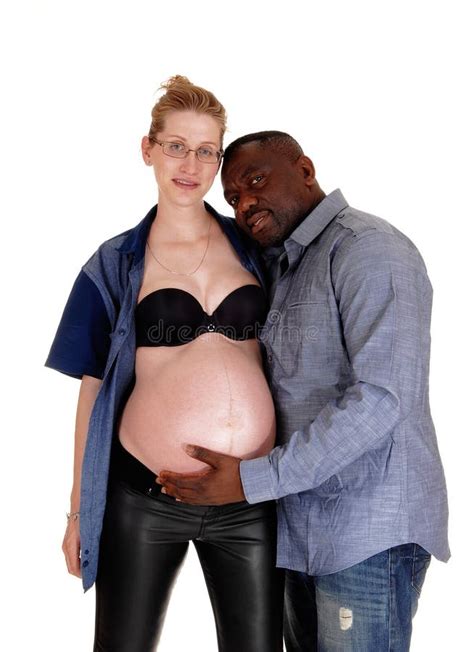 Black Man With Pregnant Caucasian Wife Stock Image Image Of