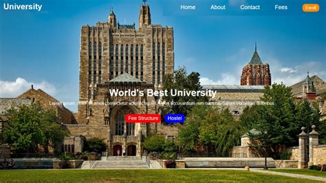 Create A University Webpage Design Using Html And Css U We Coding Youtube