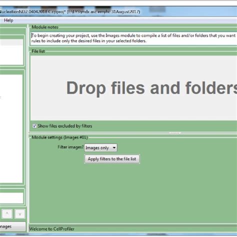 cellprofiler version 2 2 0 interface a the pipeline panel consists