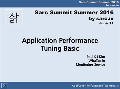 Application Performance Tuning Basic Paul Sjkim Ppt