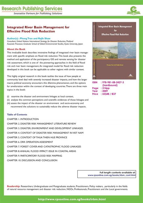 Integrated River Basin Management For Effective Flood Risk Reduction