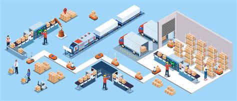 Automated Warehouse Robotic And Autonomous Robot Transportation Service Concept With Automated