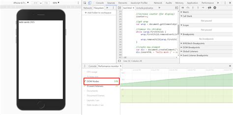 Javascript Chrome Performance Monitor Dom Nodes Keep On Stacking Stack Overflow