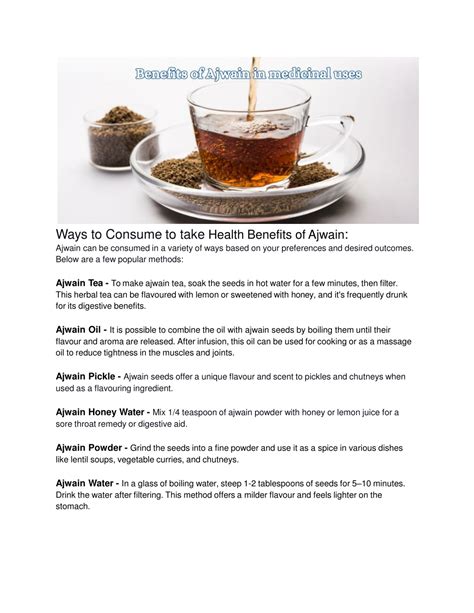 Ppt Top 8 Benefits Of Ajwain Side Effects Various Ways To Take