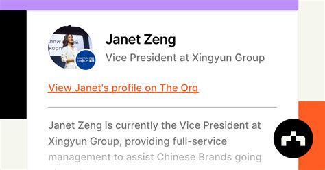 Janet Zeng Vice President At Xingyun Group The Org