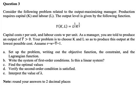 Solved Consider The Following Problem Related To The Chegg