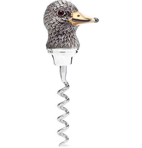 Asprey Oxidised Sterling Silver Duck Corkscrew Silver Asprey