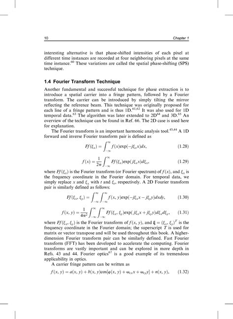 Fourier Transform Technique Interesting Alternative Is That Phase Shifted Intensities Of Each