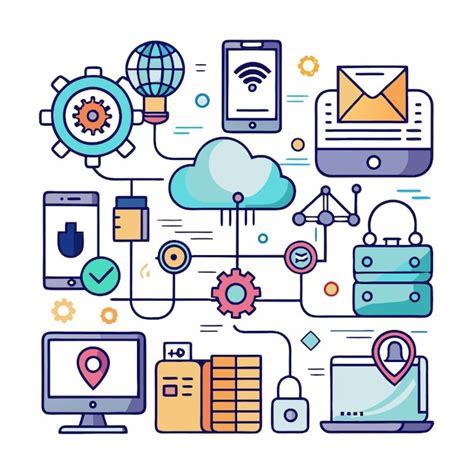 Connect Devices Securely Cloud Network Security Illustration Premium Ai Generated Vector