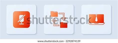 Set Cloud Storage Document Folder Mute Stock Vector Royalty Free