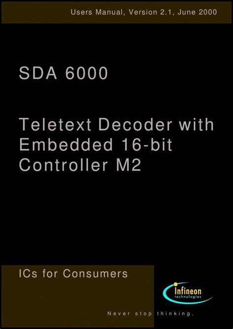 Pdf Sda 6000 Teletext Decoder With Embedded 16 Bit Controller M2 · Sda 6000 Teletext Decoder