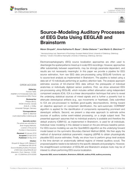 pdf source modeling auditory processes of eeg data using eeglab and