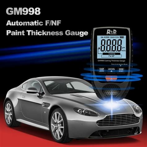 도막측정기 R And D Gm998 자동차 페인트 코팅 두께 게이지 전기 도금 금속 측정기 0 1500um Fe Nfe 감지 디지털 백라이트 Lcd 필름 건전지 미포함